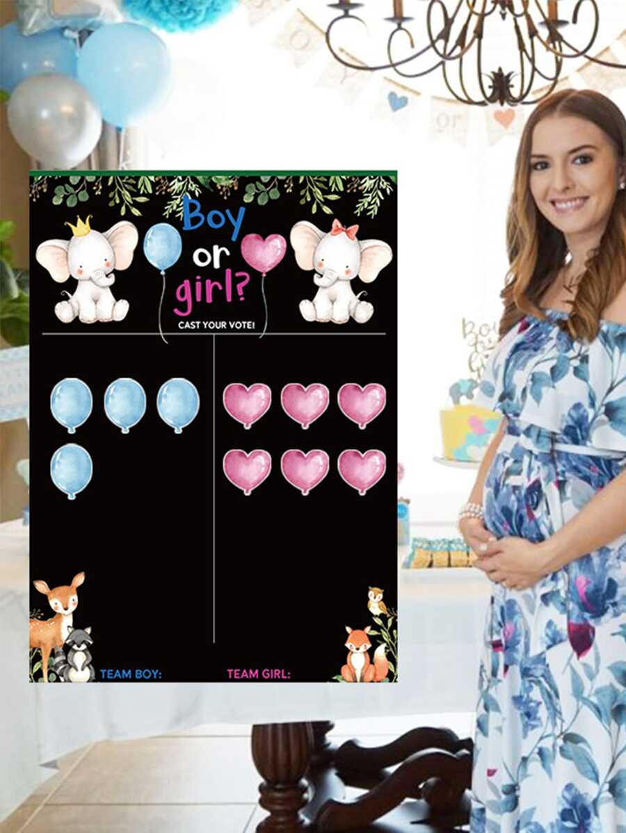 Boy Or Girl Gender Reveal Voting Game Poster Board With Stickers Baby ...