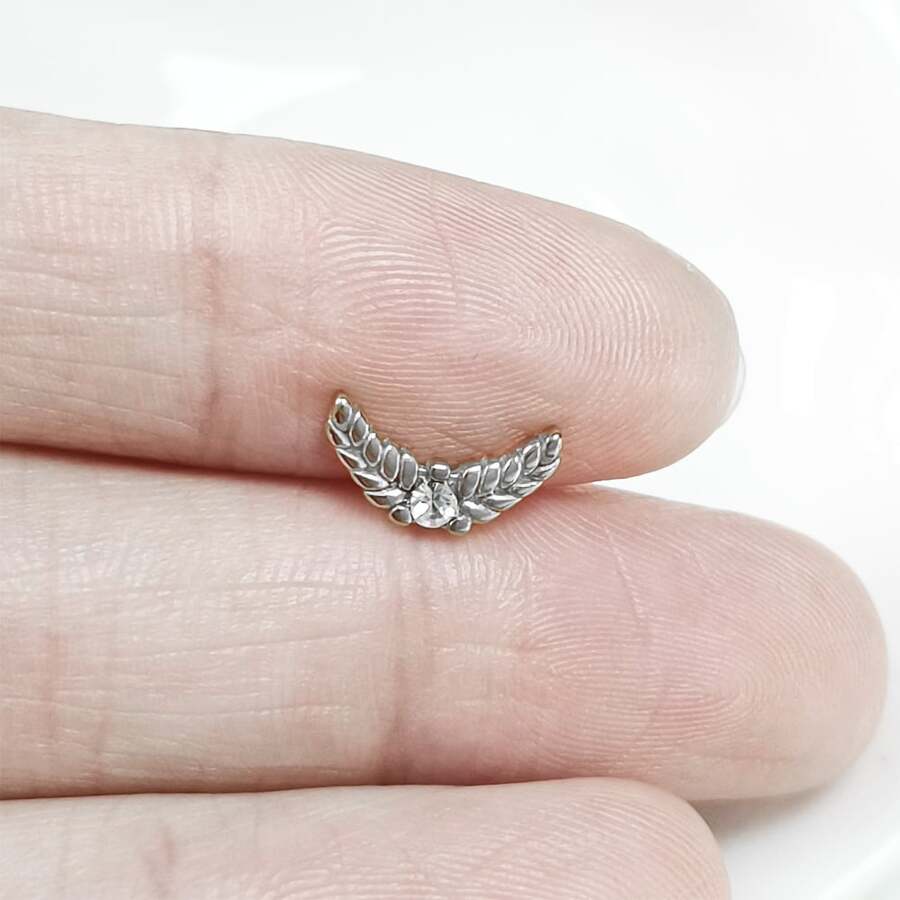 316 Stainless Steel Casting Lip Stud With Inlaid And Threaded Straight ...