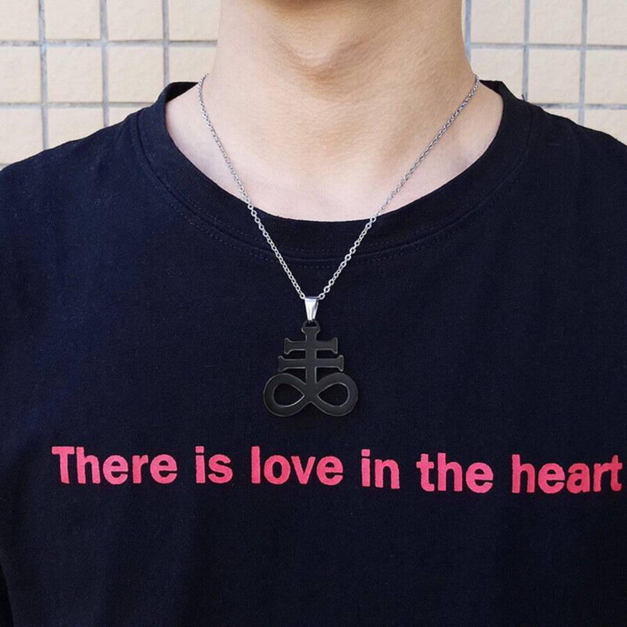 Fashion Men Necklace Satan Satanic Inverted Cross Pendant Gift Jewelry ...
