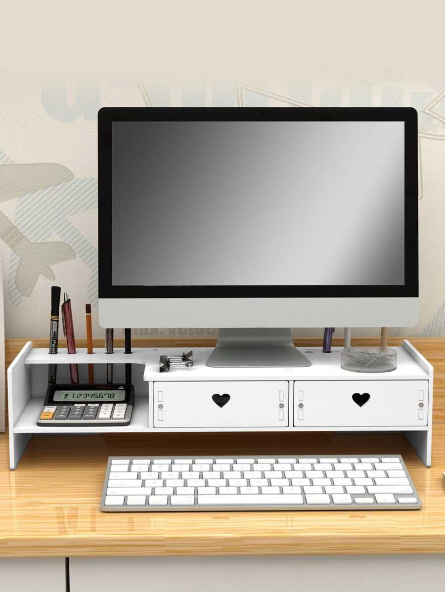 1pc White Desktop Organizer For Office Storage With Drawer Type Multi ...