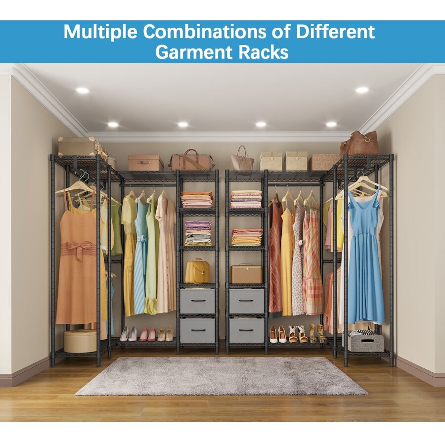 VIPEK L40S I1 L Shaped Bedroom Armoires Heavy Duty Garment Rack Clothes ...