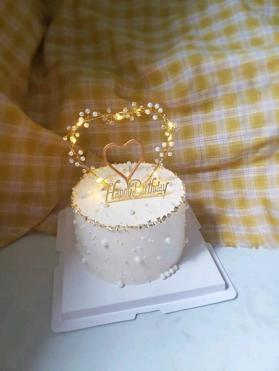 1pc Heart Shaped Cake Topper Decoration, | SHEIN USA