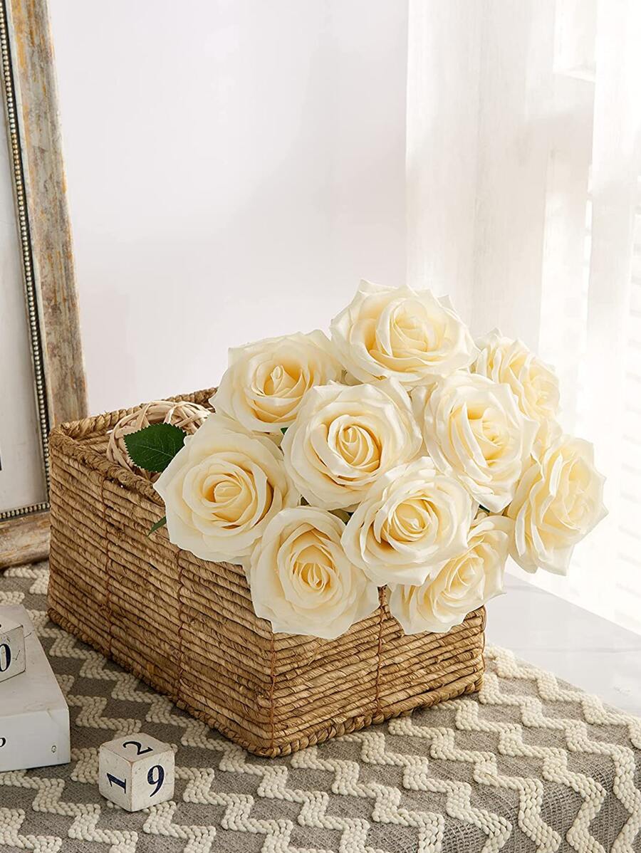 5/10pcs Muiltcolor Artificial Roses Flowers Silk Velvet Realistic ...