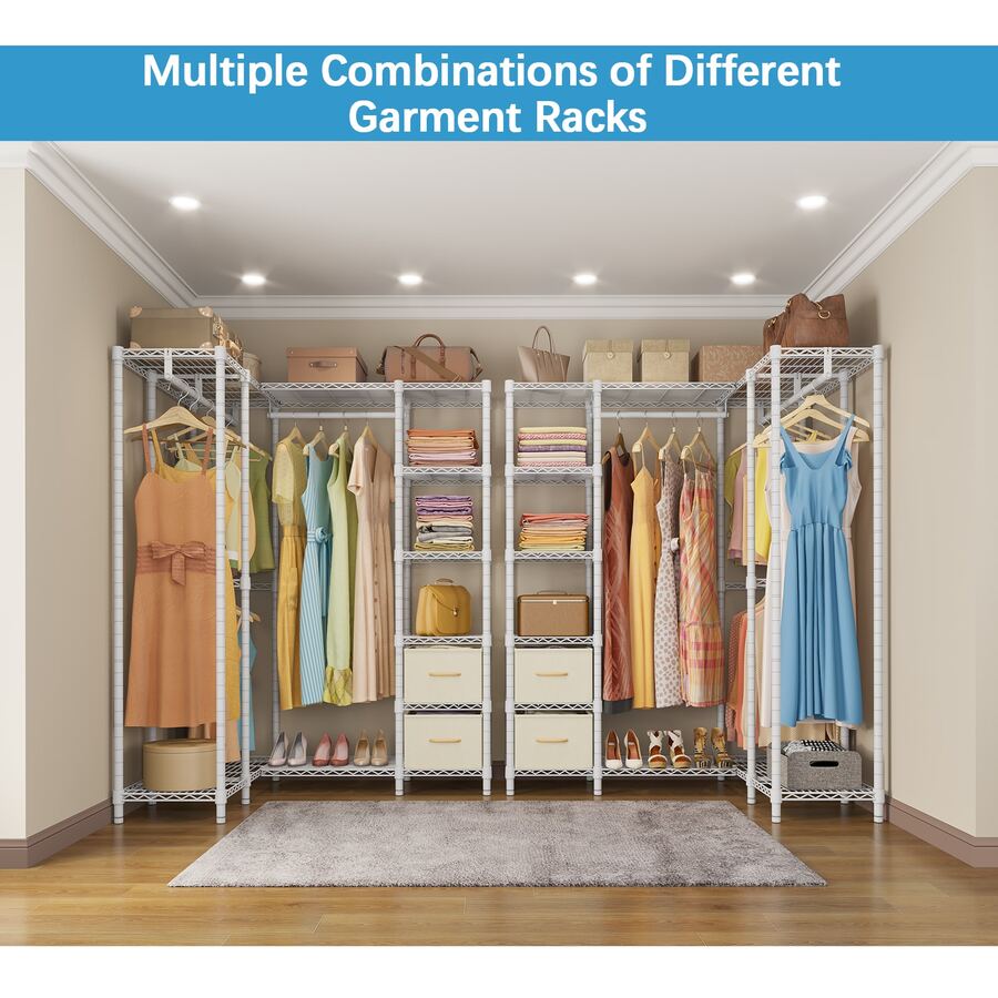 VIPEK L40S i1 L Shaped Bedroom Armoires Heavy Duty Garment Rack Clothes ...