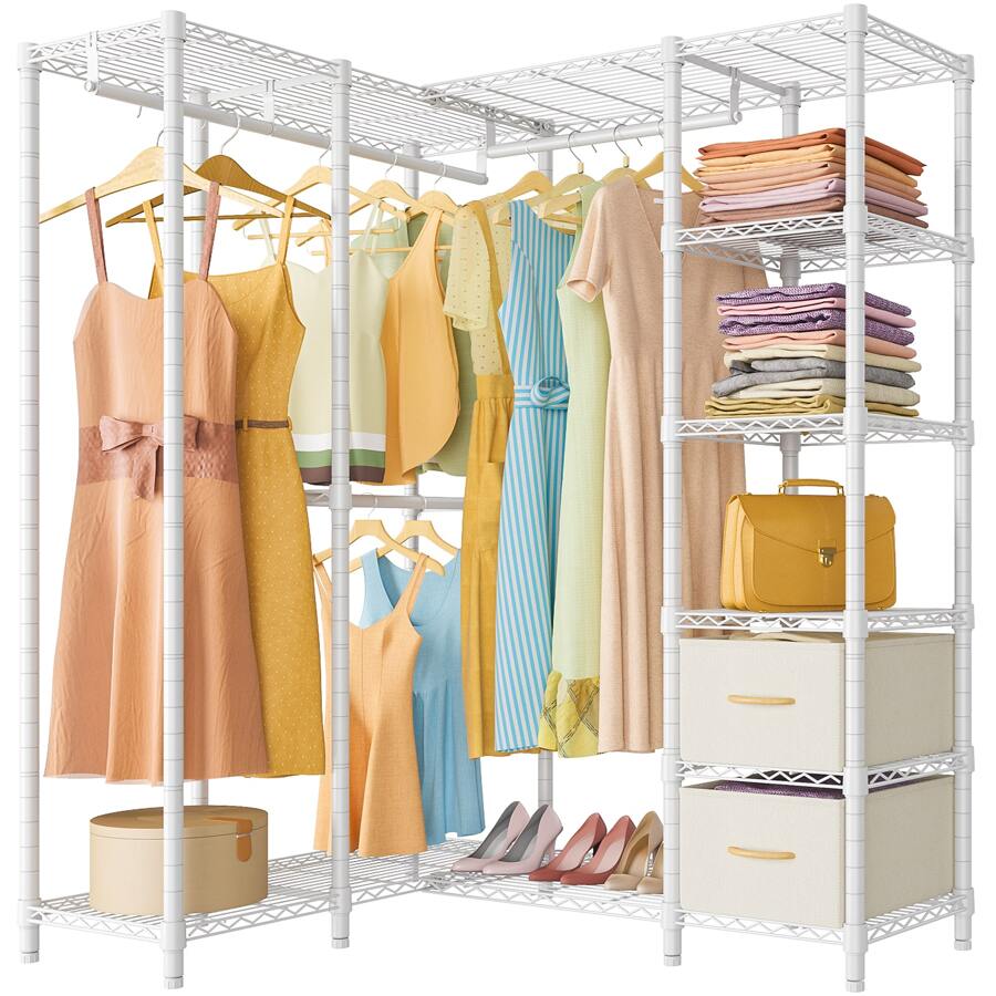 VIPEK L40S i1 L Shaped Bedroom Armoires Heavy Duty Garment Rack Clothes ...