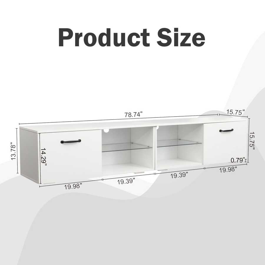 QQD LED TV Stand UV High Glossy Entertainment Center Modern TV Stand ...