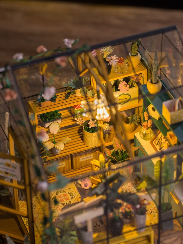 Doll House Kit, Diy Miniature Flower House 3d Puzzle Assembly Building ...