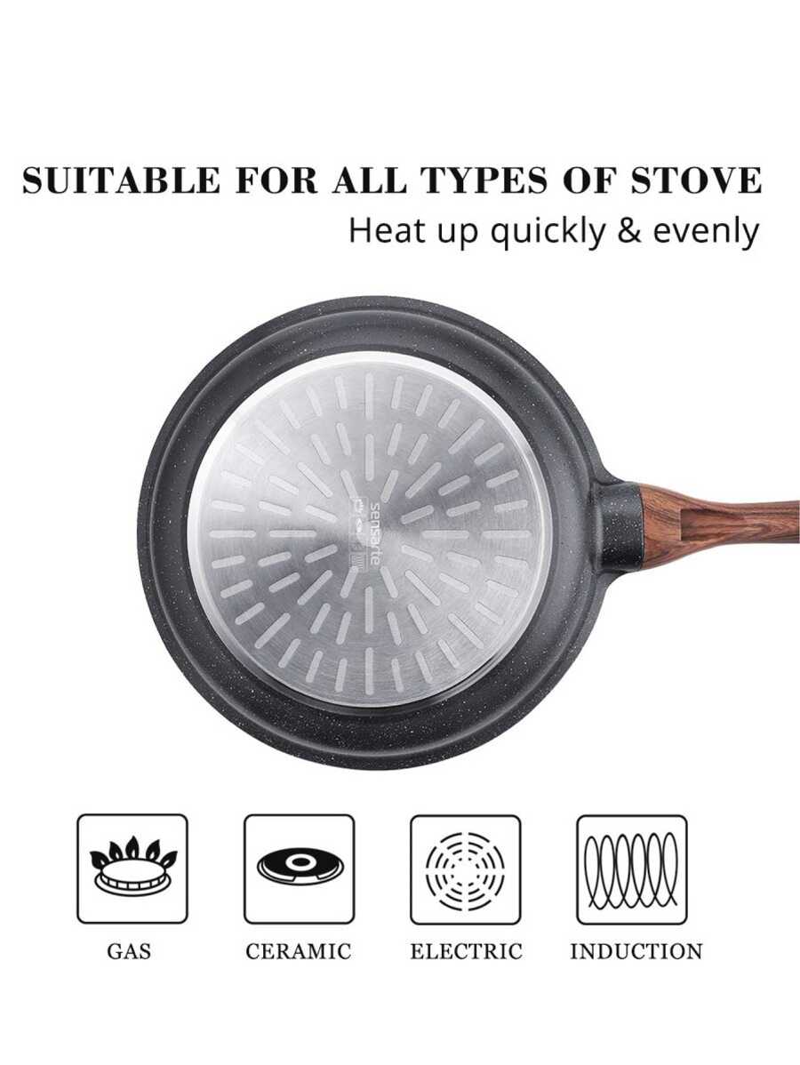 SENSARTE Nonstick Frying Pan Skillet, Swiss Granite Coating Omelette Pan, Healthy Stone Cookware ...