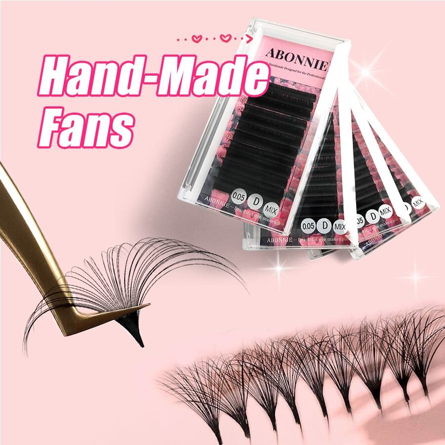 15mm Abonnie Matte Black Cashmere-like Easy Fanning Eyelash Extensions ...