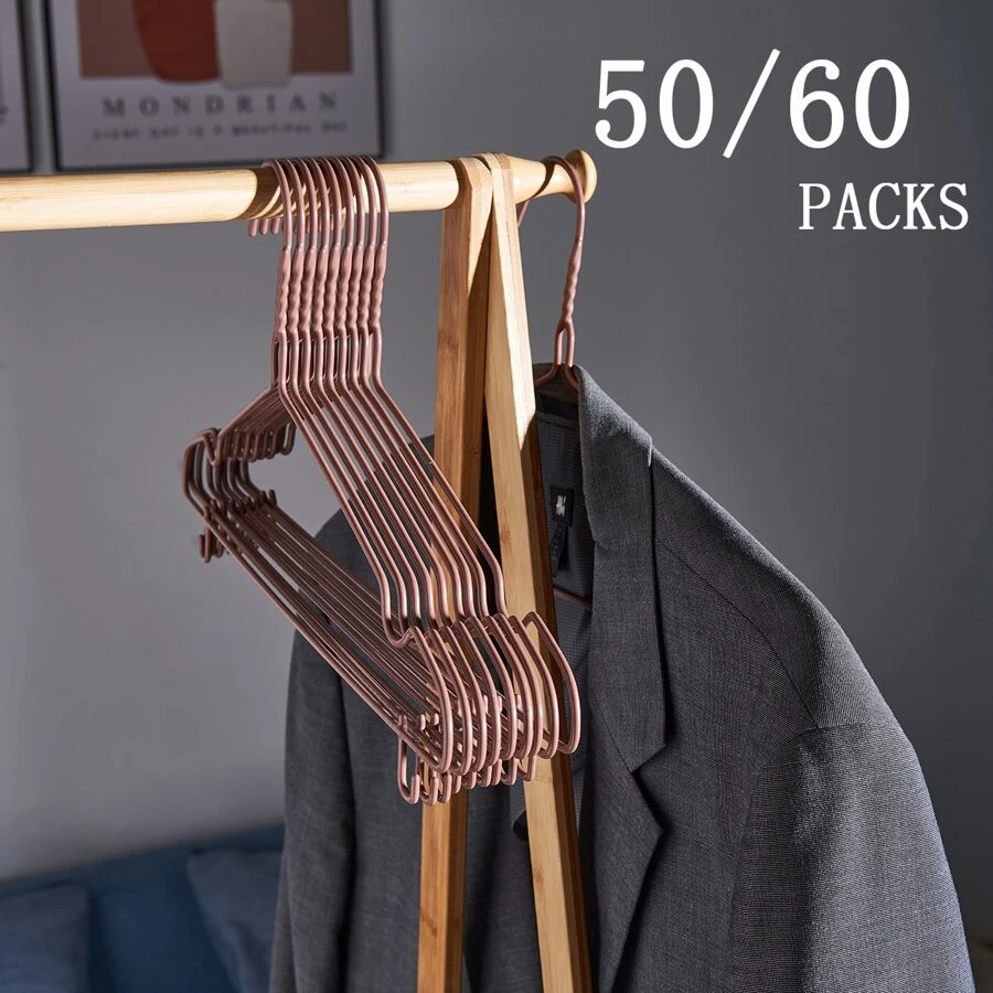 Wire Hangers 50/60 Pack, Metal Wire Clothes Hanger Bulk For Coats Pants ...