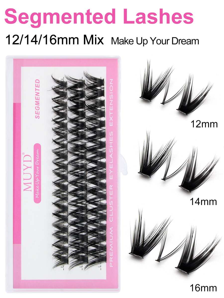 Diy Individual Eyelash Extensions 3 Rows (56 Buds) 12/14/16mm Mix ...