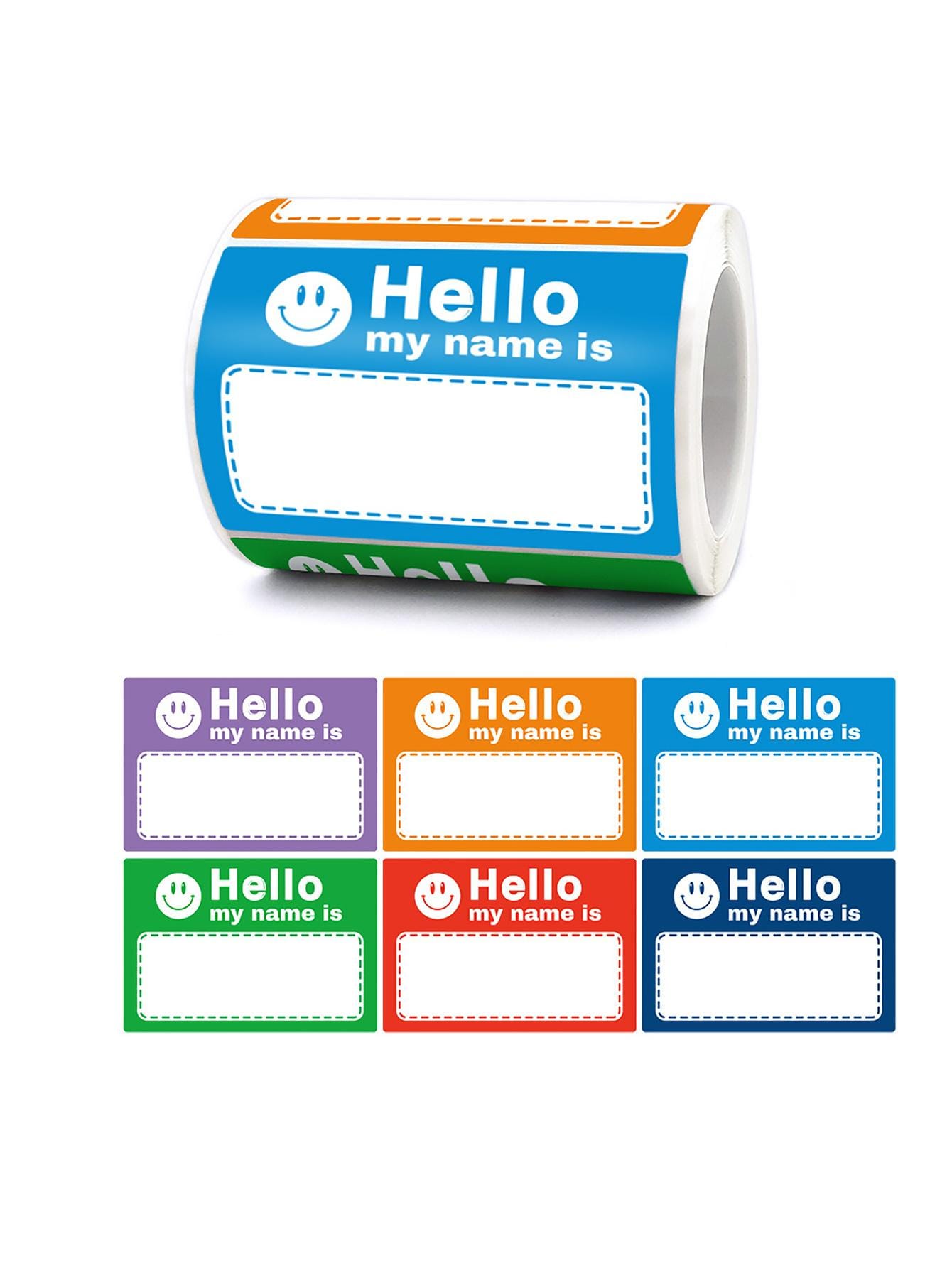 Handwritten Name Label, Business Sticker, Roll Pack, Round Floral ...