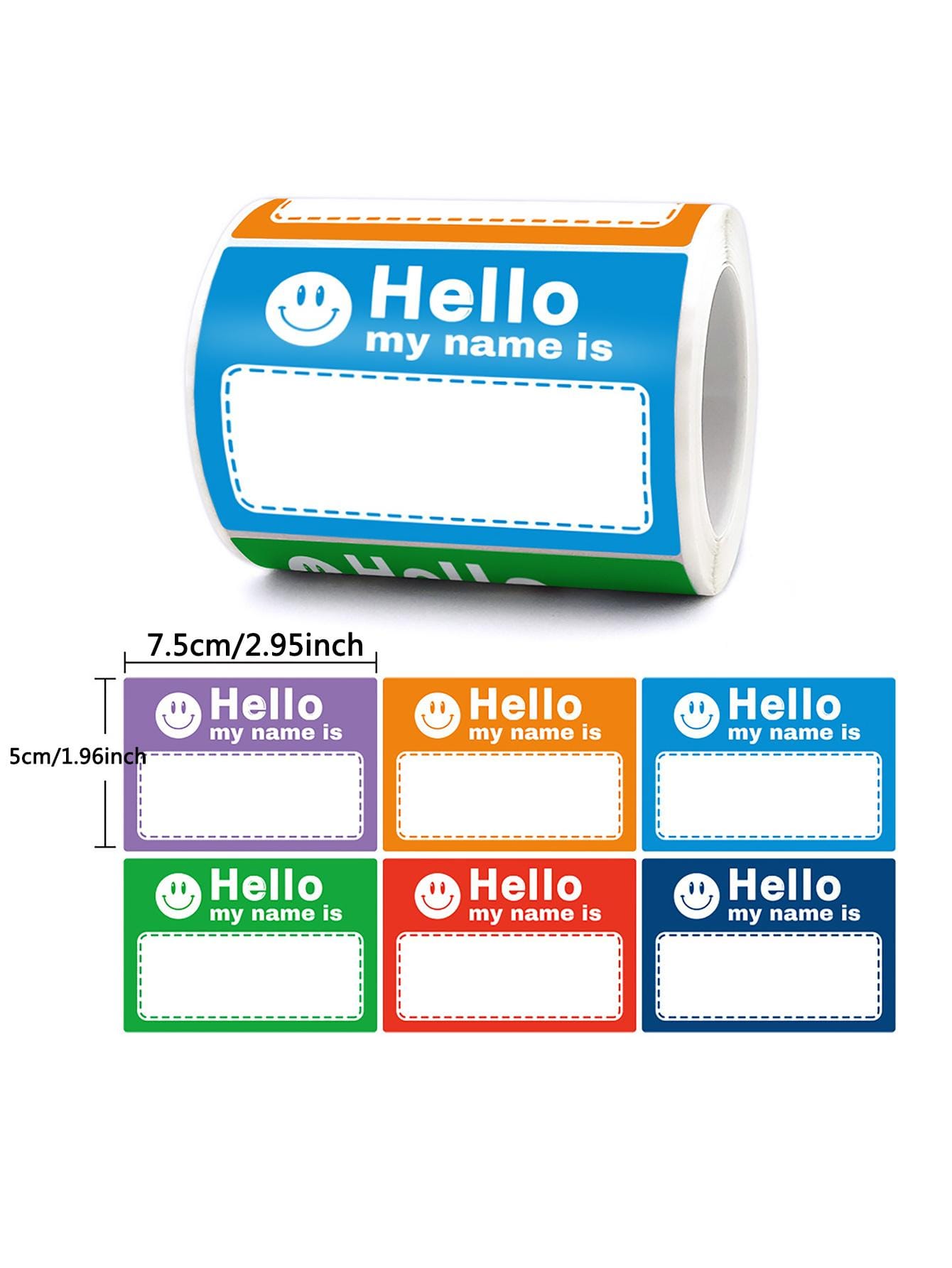 Handwritten Name Label, Business Sticker, Roll Pack, Round Floral ...