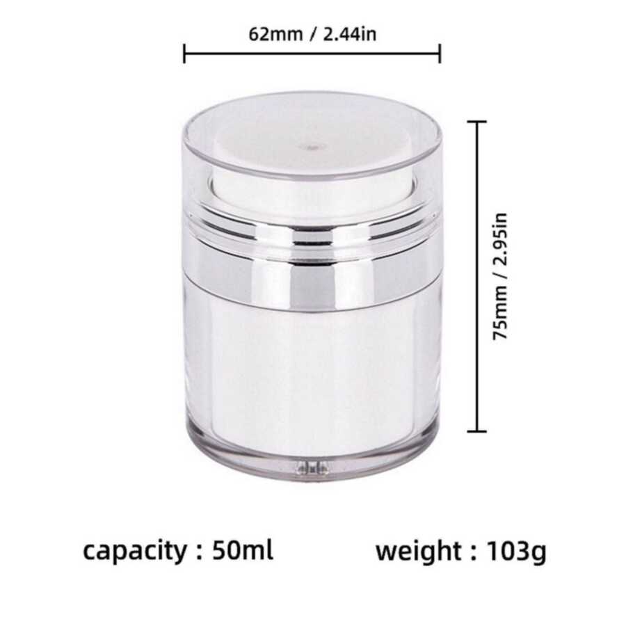 1 st Acryl Press-type Vacuüm Zalfpotje Voor Gezichtscrème & Lotion, wit/goud (15 ml/30 ml/50 ml ...