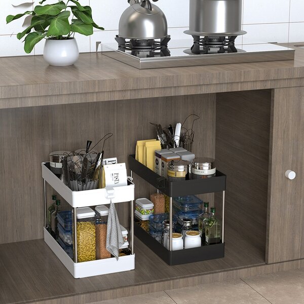 2-tier Sink Shelf Multi-functional Kitchen Storage Rack Cupboard ...