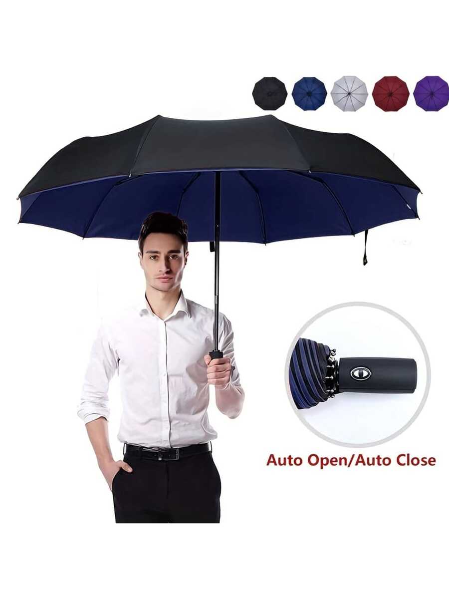 10 Ribs Inverted Umbrella With Black Coating | SHEIN USA