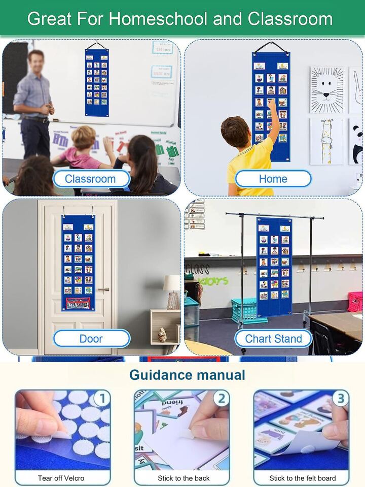 1set 2 In 1 Visual Daily Schedule Calendar Chart For Autistic Children ...