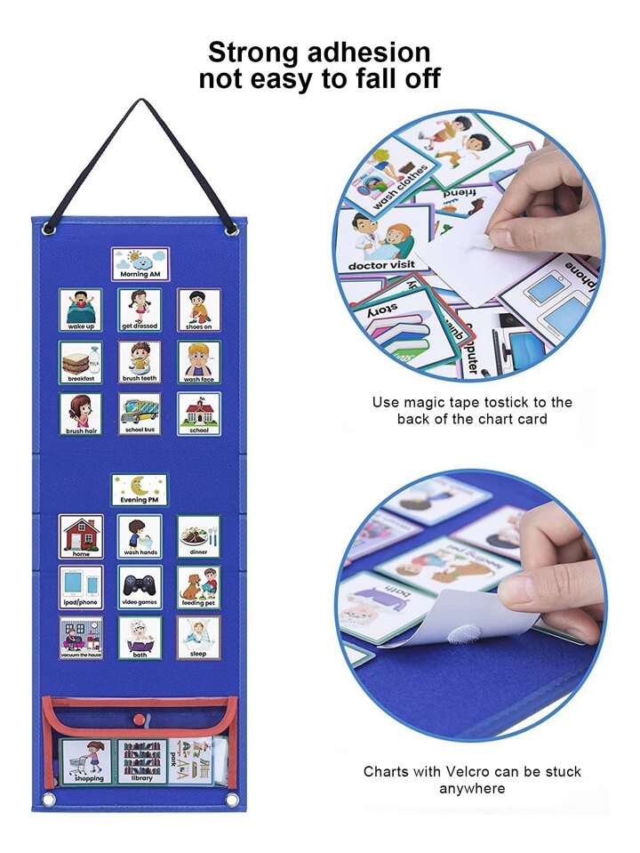 1set 2 In 1 Visual Daily Schedule Calendar Chart For Autistic Children ...