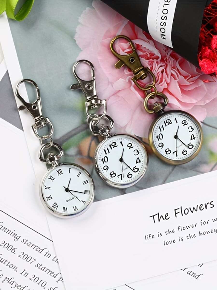 Large Number Clear Pocket Watch Keychain, Nurse Watch, Student Exam ...