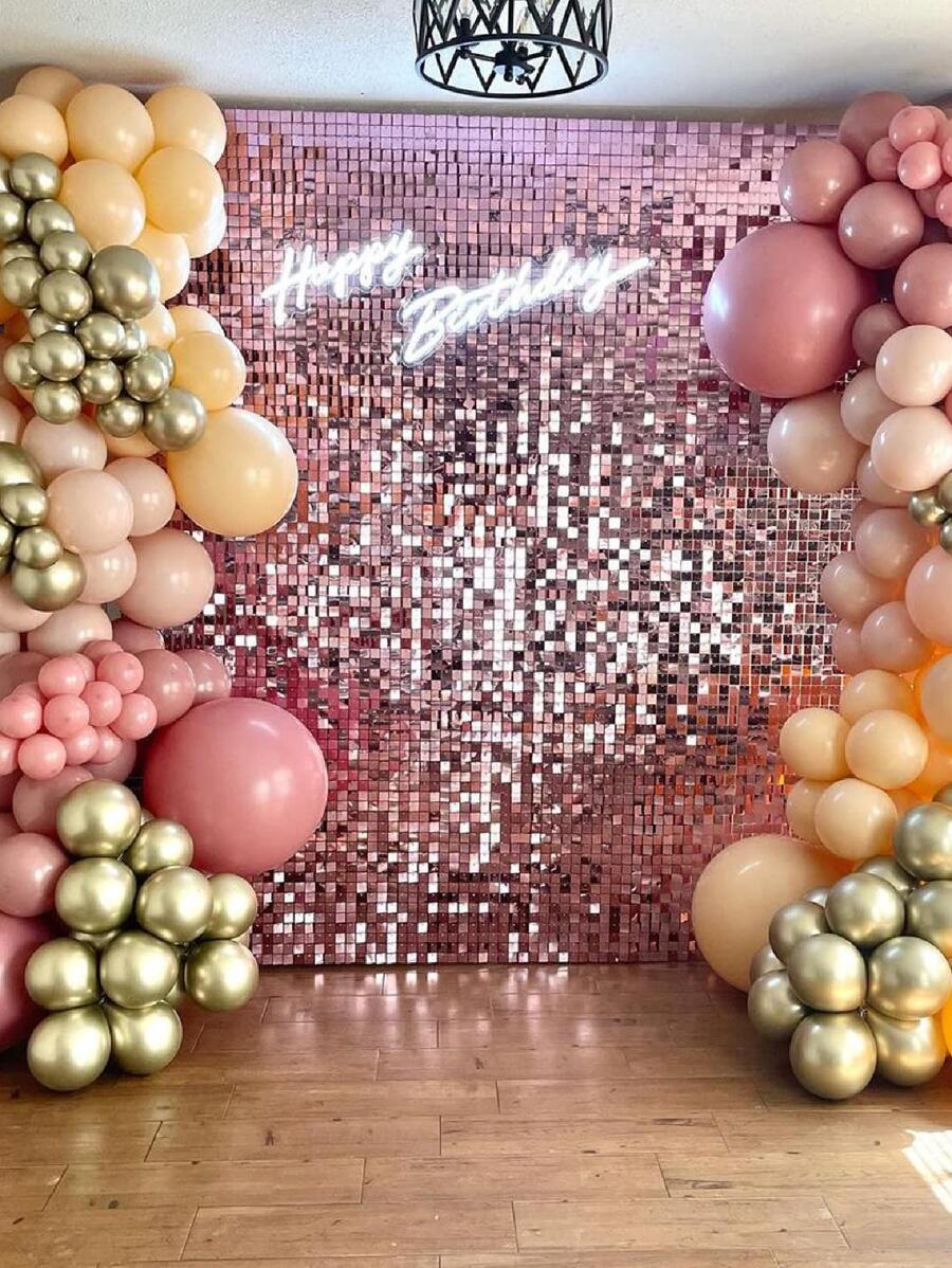 12/24 Panels Square Sequin Backdrop,Shimmer Wall Backdrop Panels for ...
