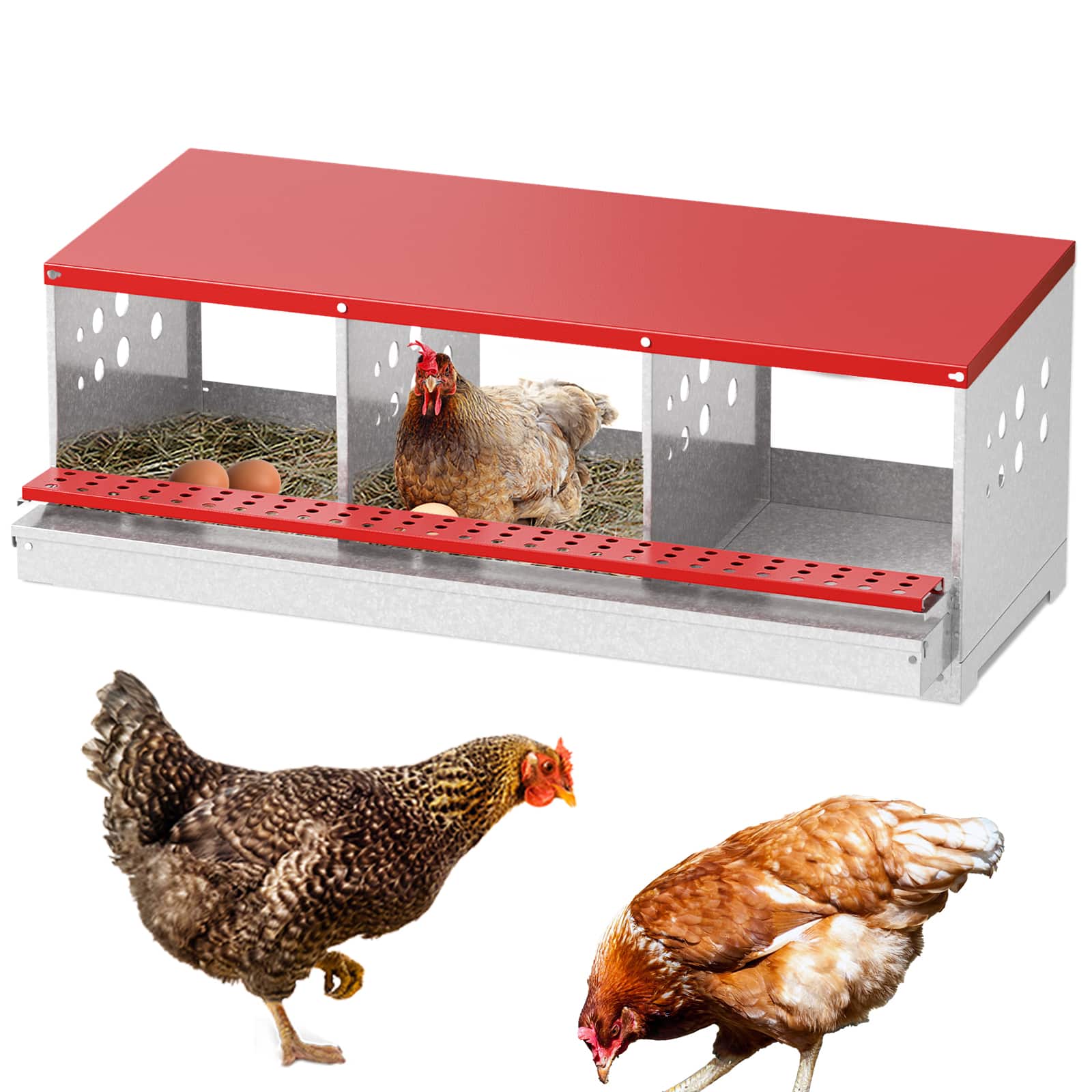 Nesting Box for Chickens, Roll Away Chicken Nesting Boxes with Egg ...