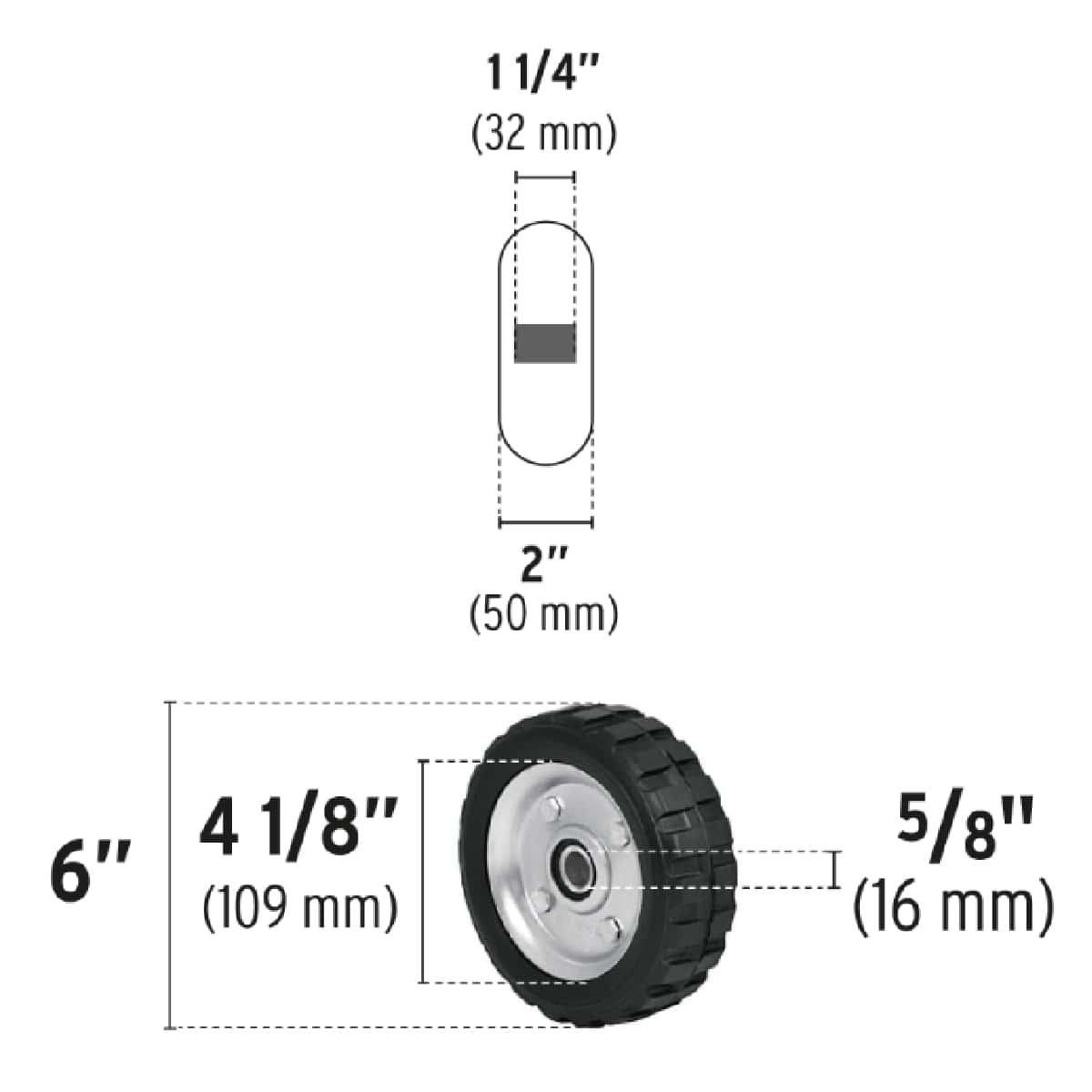 6" Solid Rubber Wheel For Diablo, Double Bearing | SHEIN USA