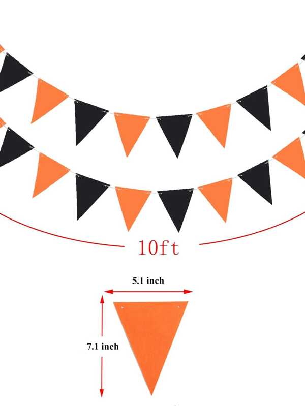 Halloween Pennant Flags Banner 12pcs Black Orange Color Pennant Banner ...