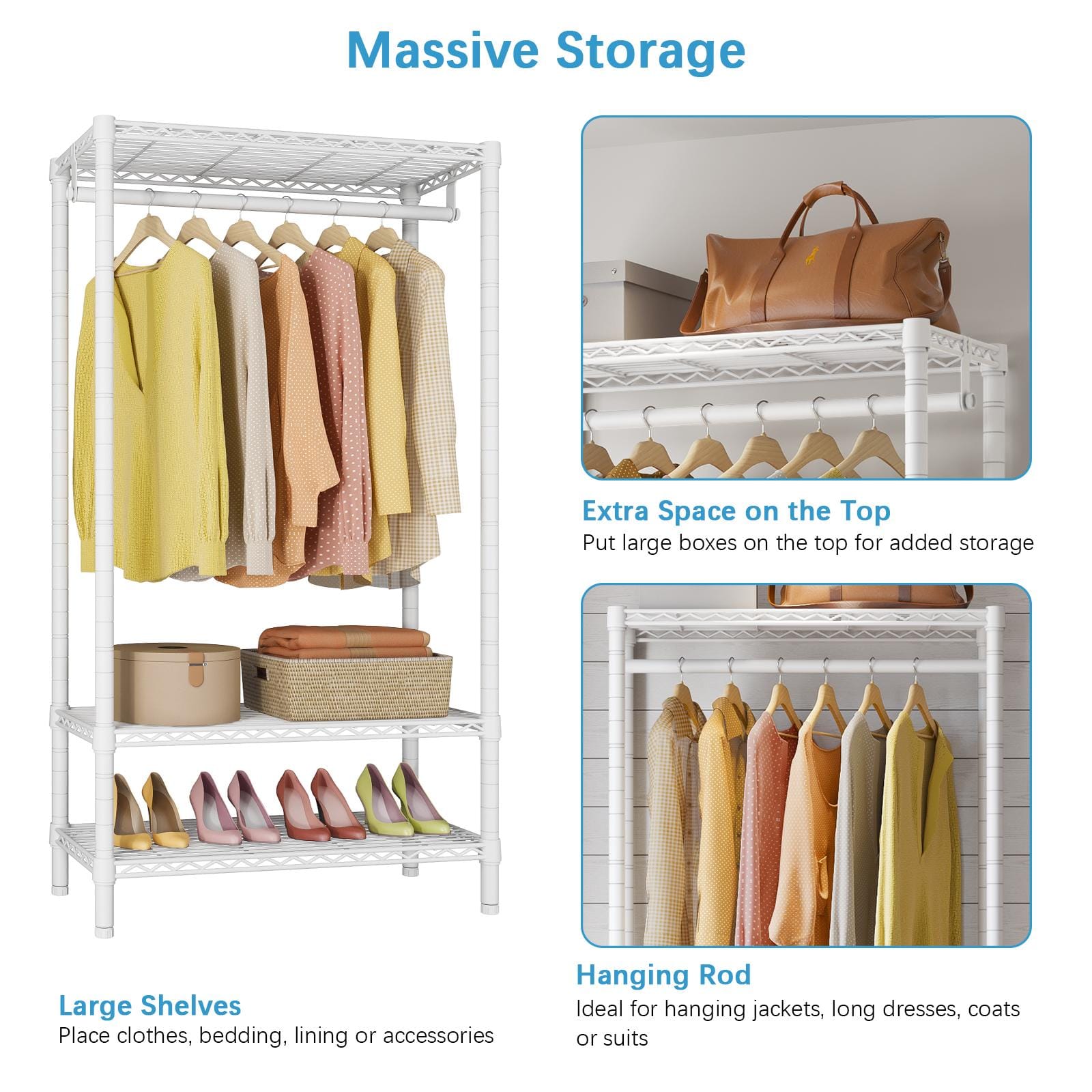 VIPEK V1S Heavy Duty Garment Rack 3 Tier Clothes Rack for Hanging ...