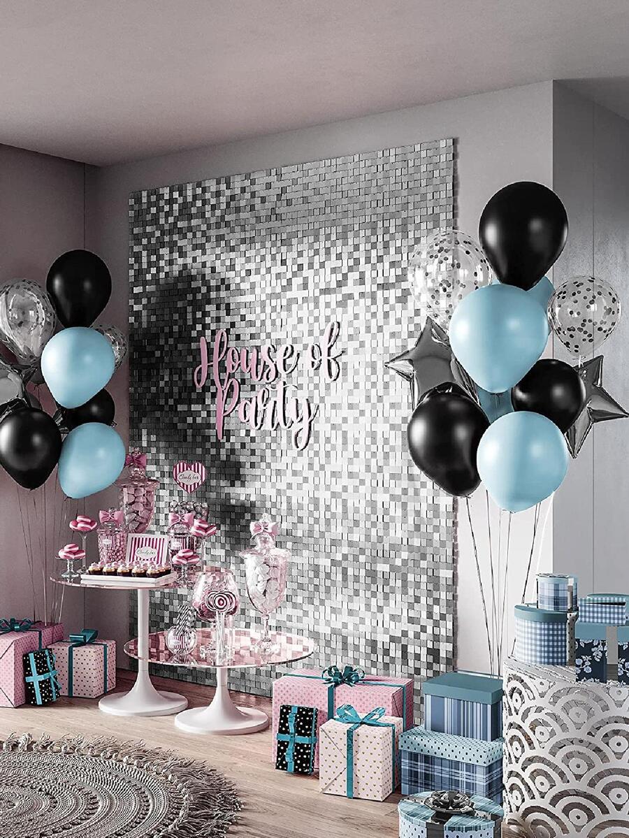 12/24 Panels Square Sequin Backdrop,Shimmer Wall Backdrop Panels for ...