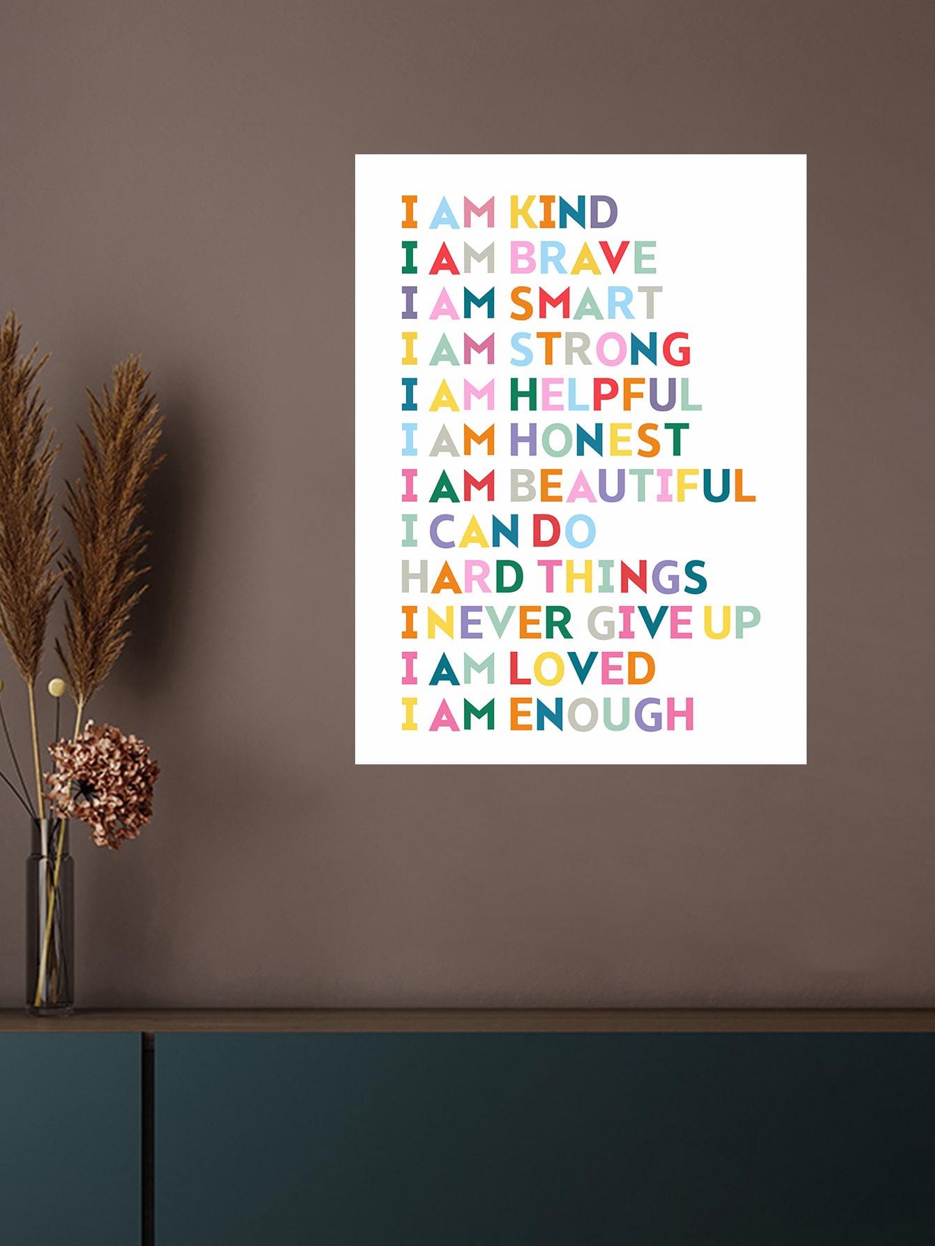 1pc Motivational Quote Rectangular Shaped Frameless Synthetic Fiber ...