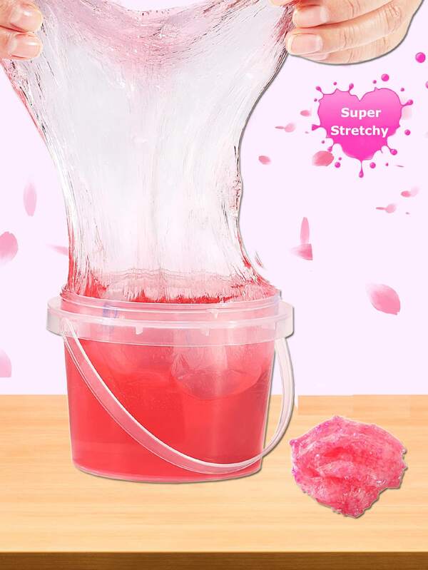 1 Pack 300ml Clear Crunchy Slime with Peach, Stretchy and Non-Sticky ...