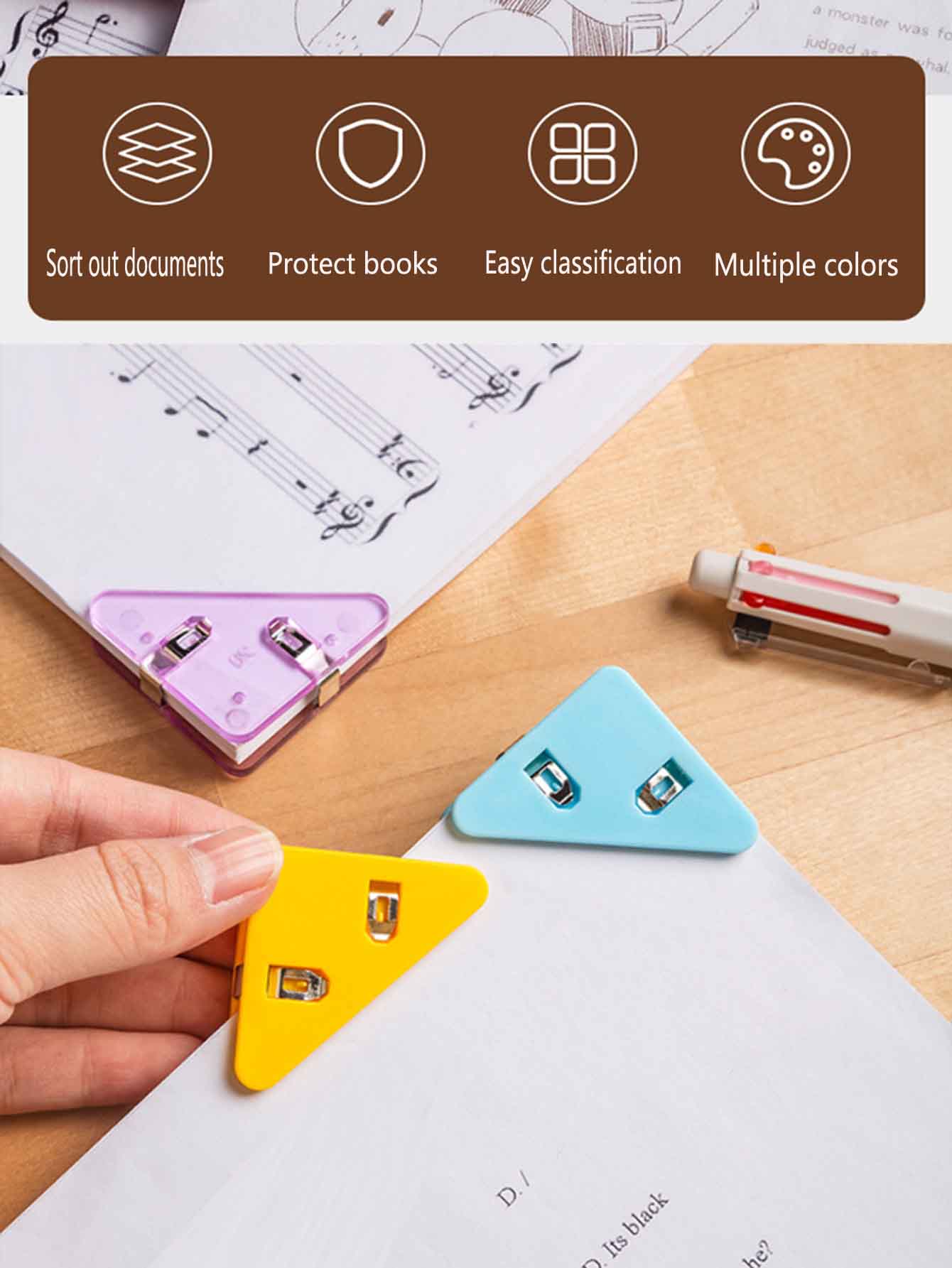 10pcs/pack, Triangular Plastic Folder With Colored Edges, Creative ...