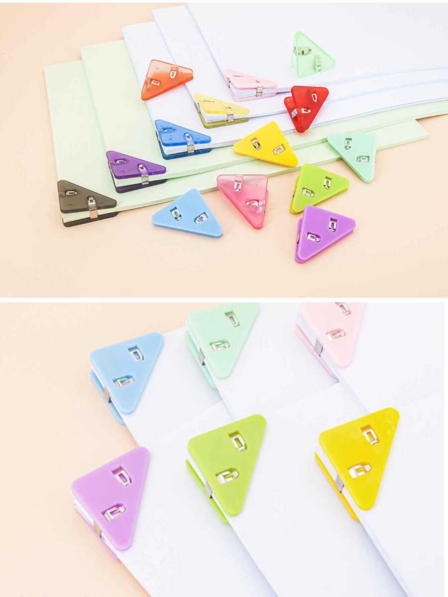 10pcs/pack, Triangular Plastic Folder With Colored Edges, Creative ...