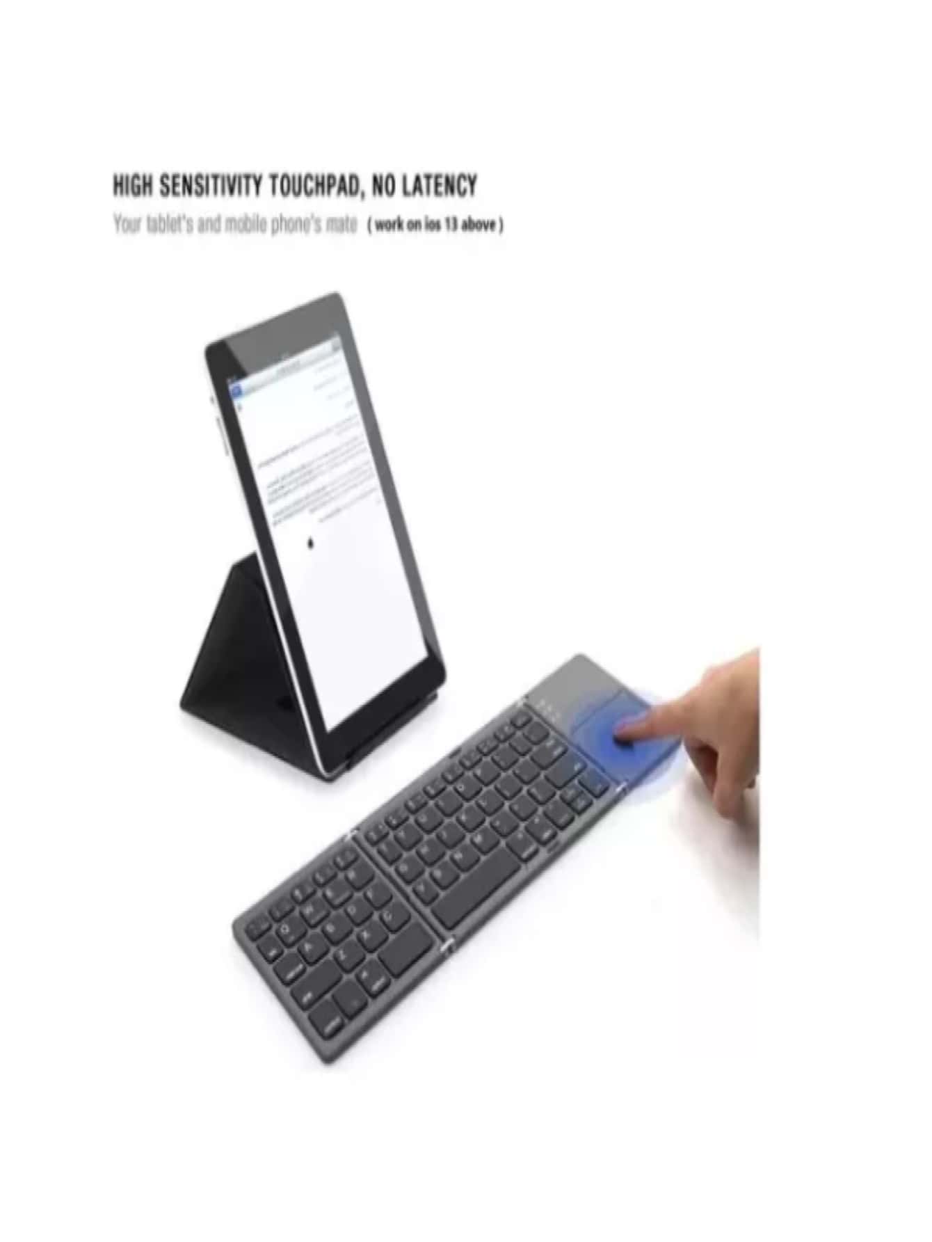 Mini Teclado Touch Dobrável Bluetooth Para Celular E Tablet B033 ...