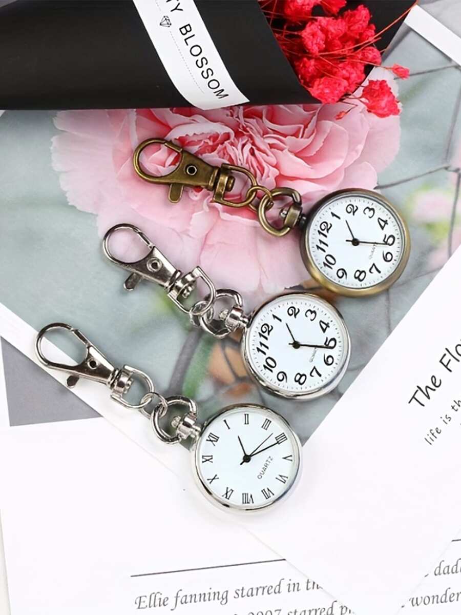 Large Number Clear Pocket Watch Keychain, Nurse Watch, Student Exam ...