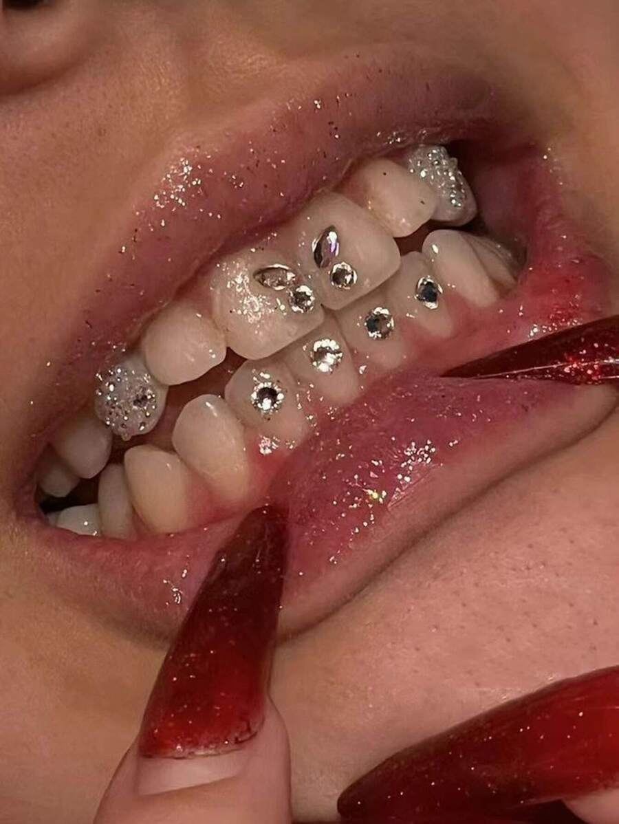 1 Box Of Y2k Butterfly Rhinestones For Teeth (note: Glue Not Included ...