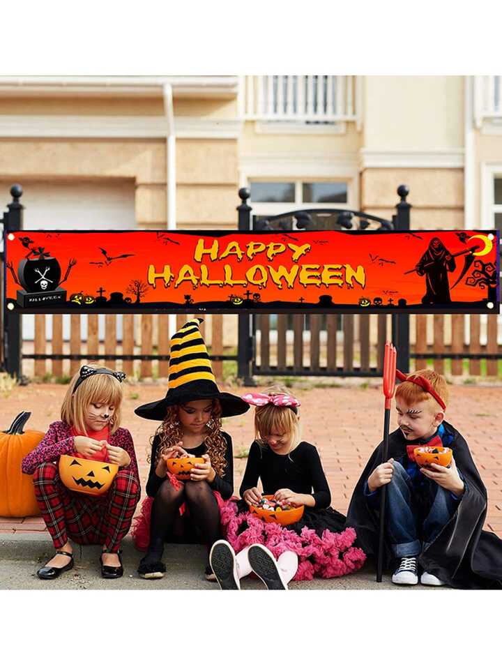 Happy Halloween Banners Flags Halloween Decoration for Home Outdoor ...
