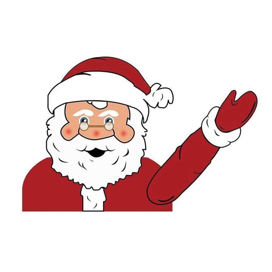 Santa Claus Wiper Sticker Funny Waving Arm Wiper Decal Waterproof Rear ...