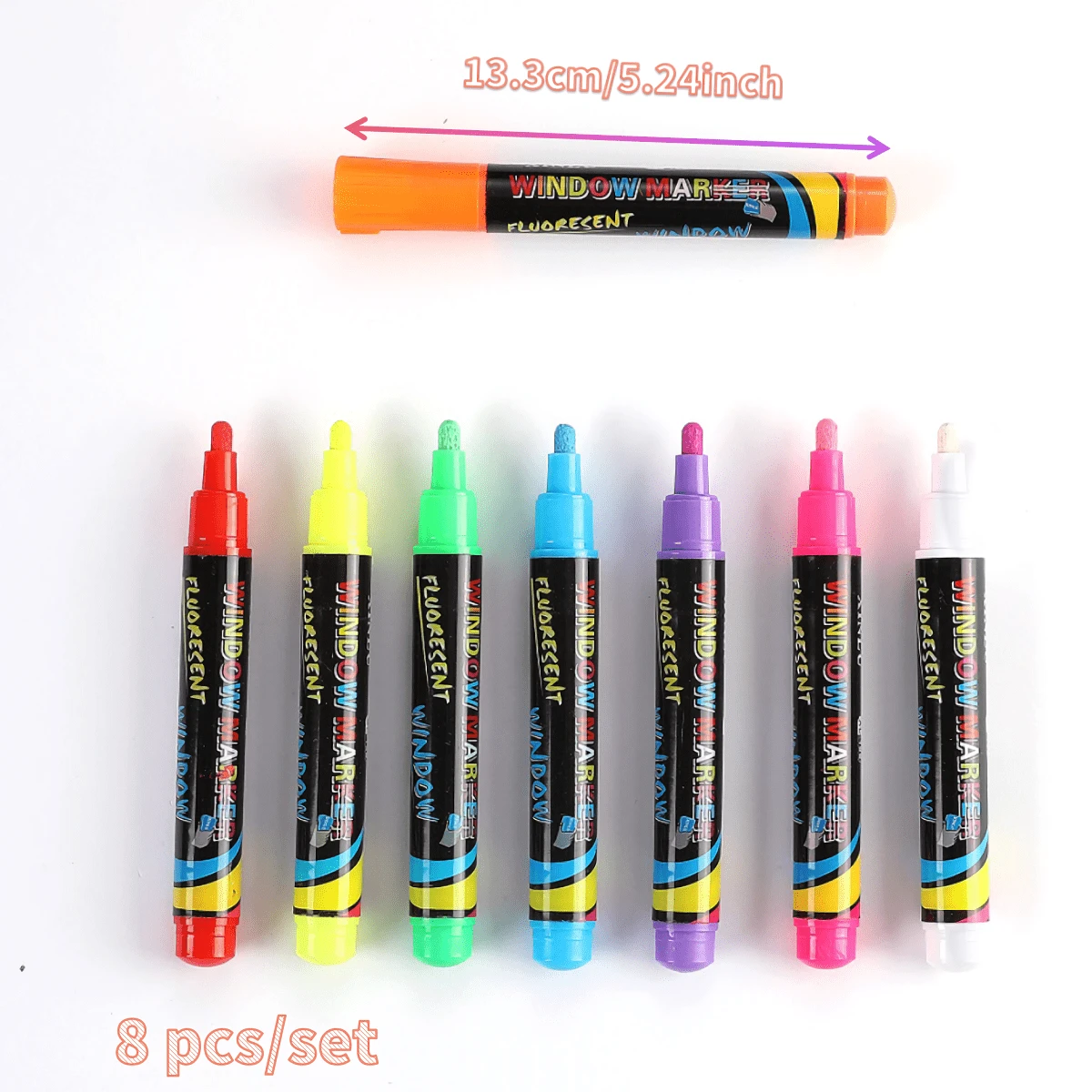 8pcs Colorful High-Capacity Window Marker Pens, Brighten Up Your LED ...