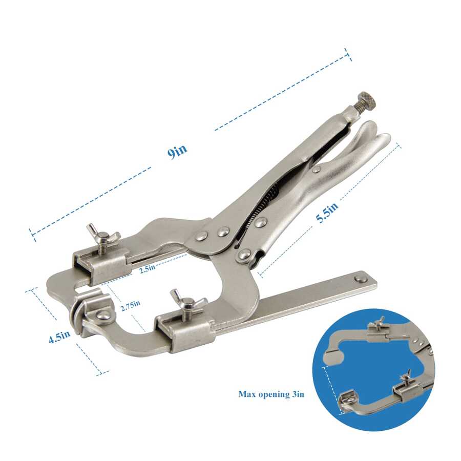 Adjustable Locking Welding C-Clamp With Rotating Pad, 9-14 Inch Heavy ...