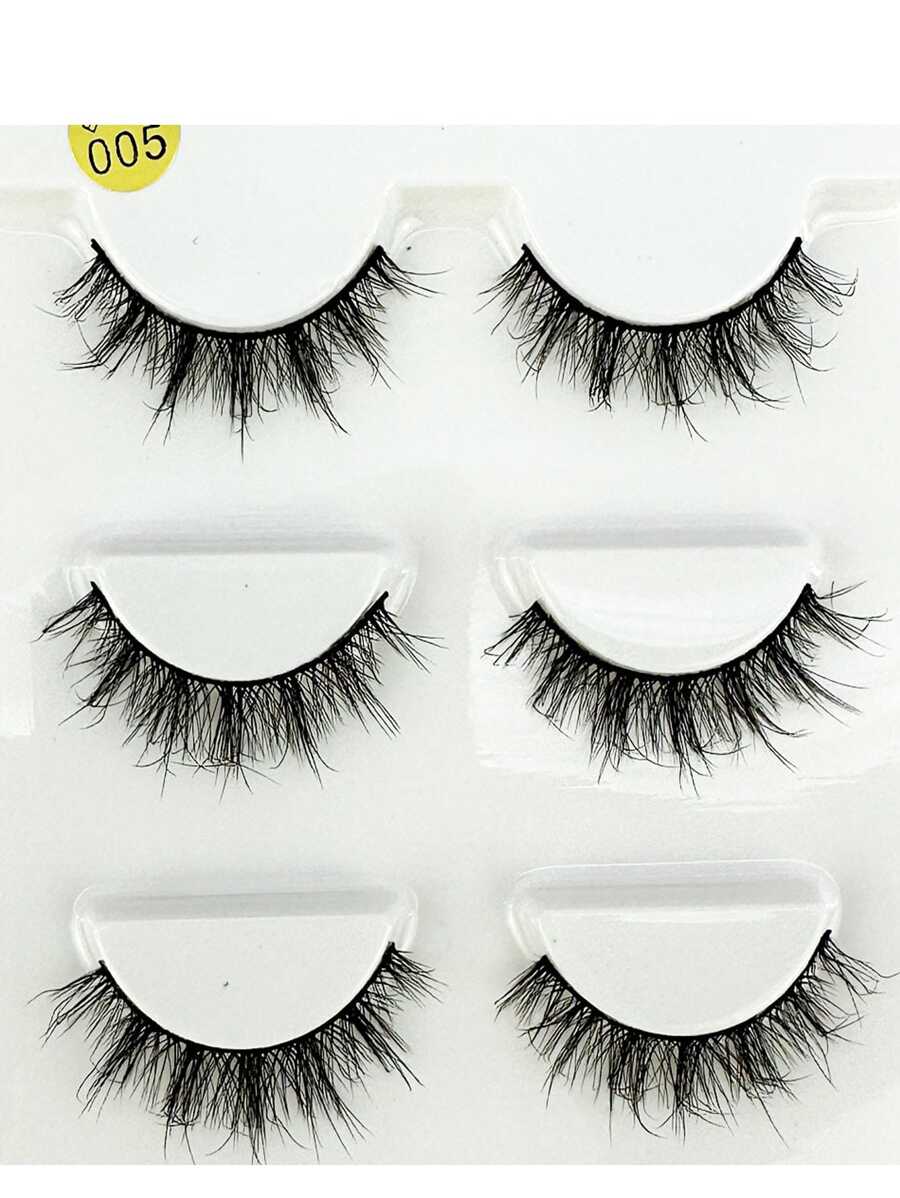 3 Pairs 3d Soft False Eyelashes, Dense & Fluffy, Handmade Eyelash ...
