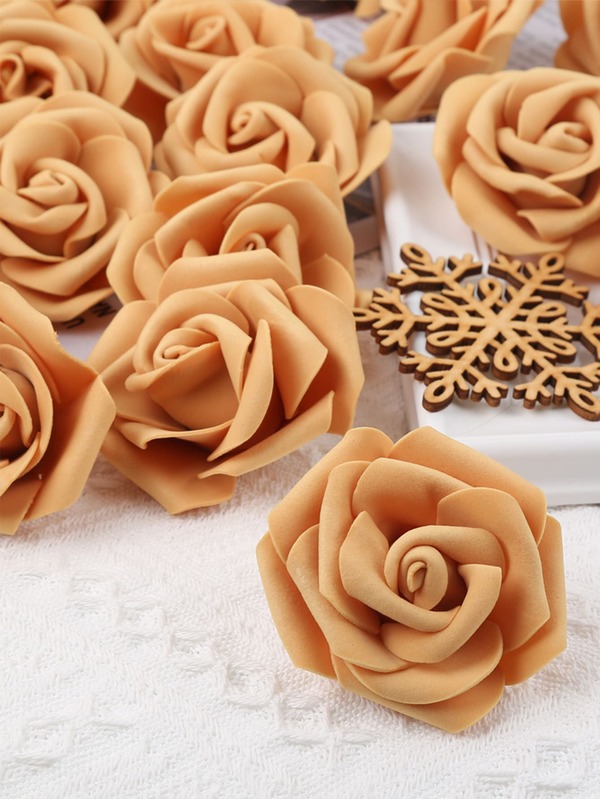 100 Pcs Artificial Rose Flower Heads Real Looking Foam Fake Roses for ...