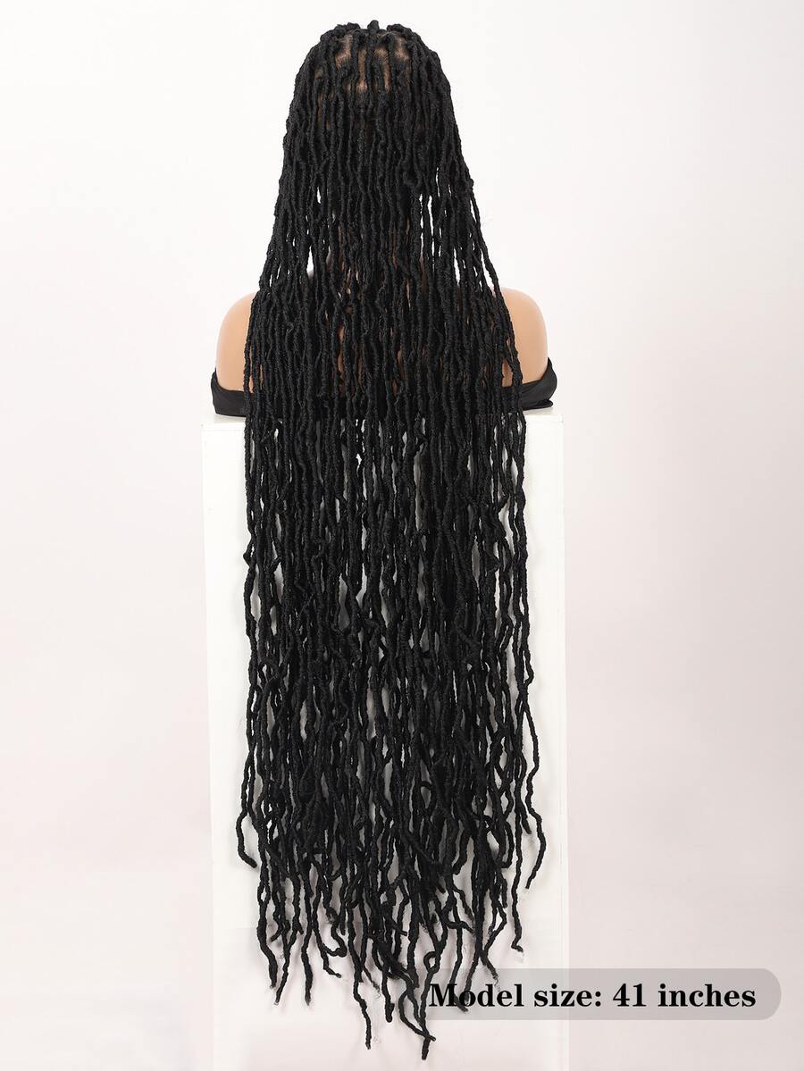 41 Inches Full Double Lace Front Square Knotless Locs Braided Wigs For ...