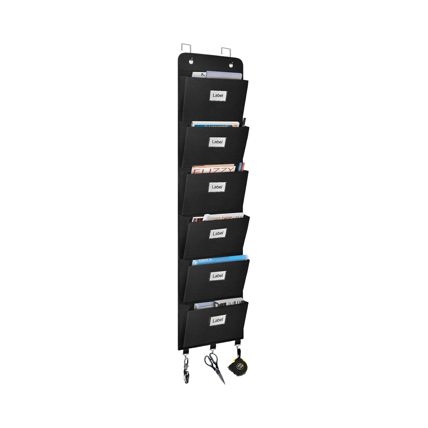 1pc Over The Door File Storage Organizer With 6 Pockets, Wall Mounted ...