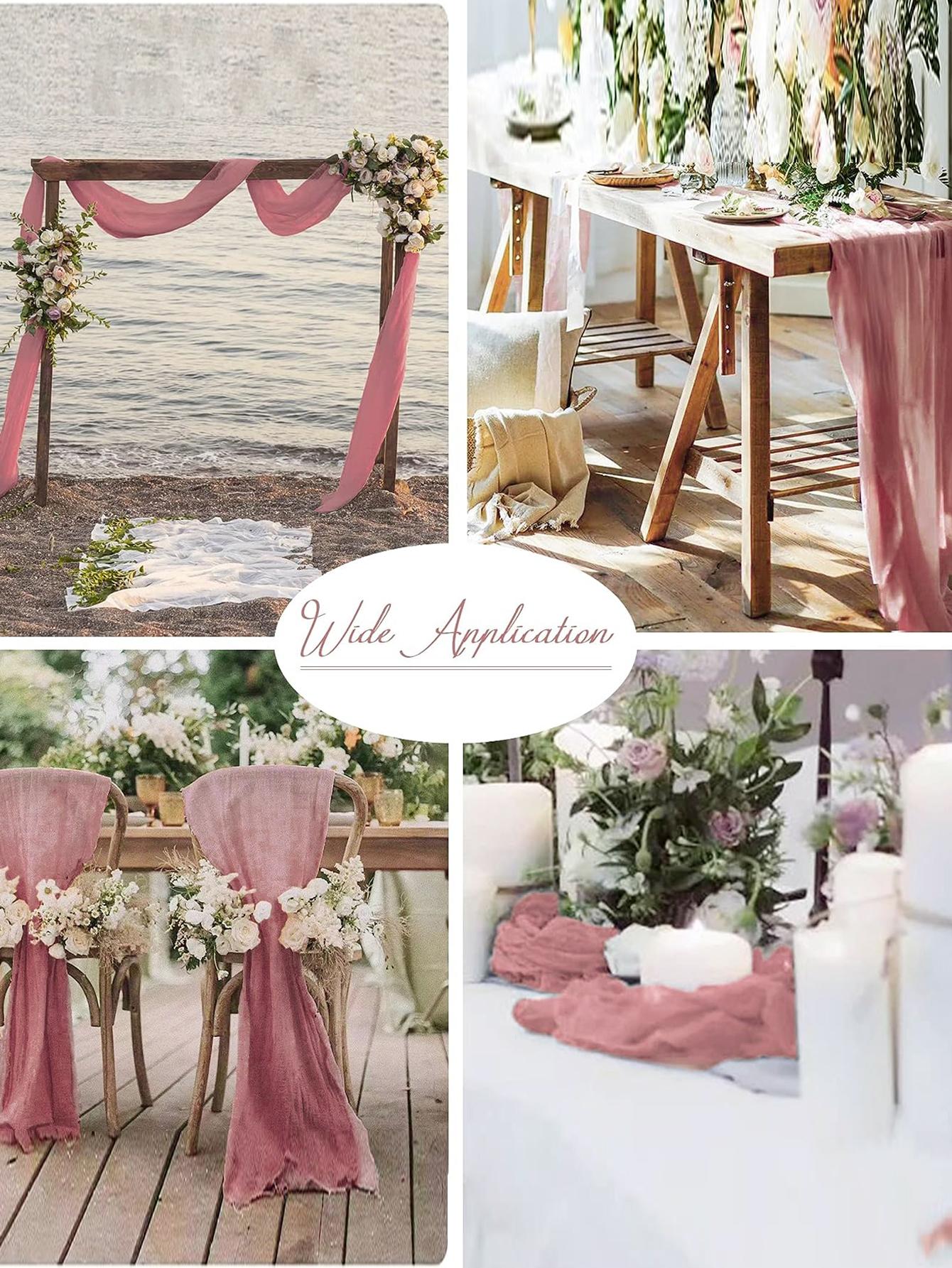 1pc Table Runner - 90*180cm/90*300cm Table Decoration For Wedding ...