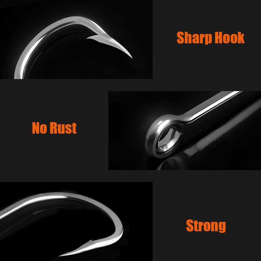 10 Pieces Of 7691 Stainless Steel Fish Hook, Dedicated To Sea Fishing ...