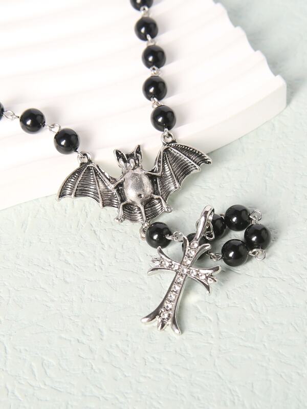 European And American Mysterious Vampire Bead Necklace Gothic/biker Bat ...