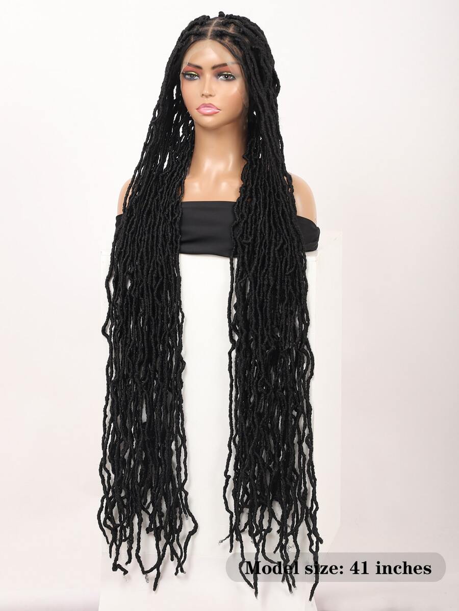 41 Inches Full Double Lace Front Square Knotless Locs Braided Wigs For ...