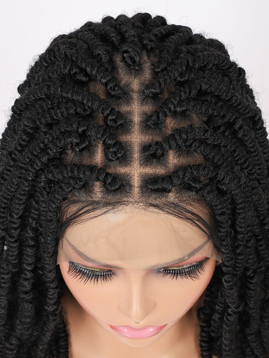 16 Inches Full Double Lace Braided Wigs Knotless Spring Twisted Braids ...