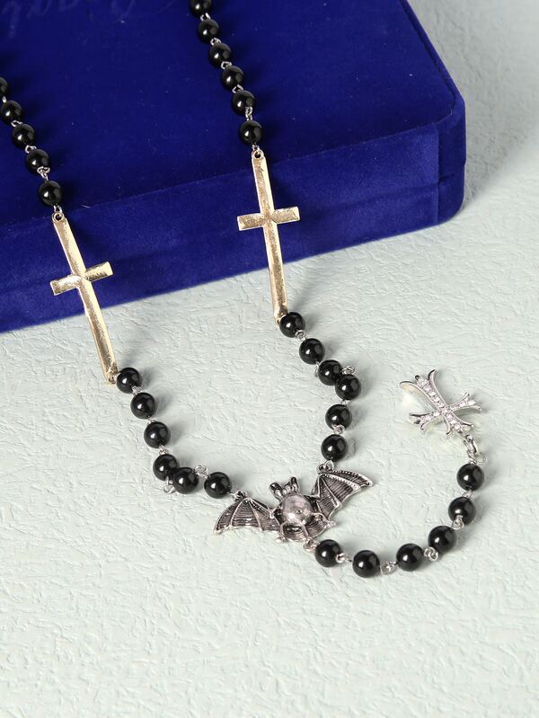 European And American Mysterious Vampire Bead Necklace Gothic/biker Bat ...